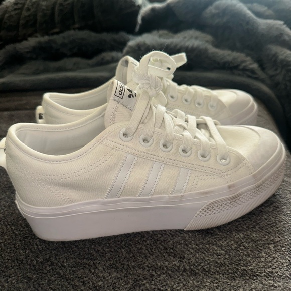 adidas | Shoes | Adidas Nizza White Platform Sneakers | Poshmark